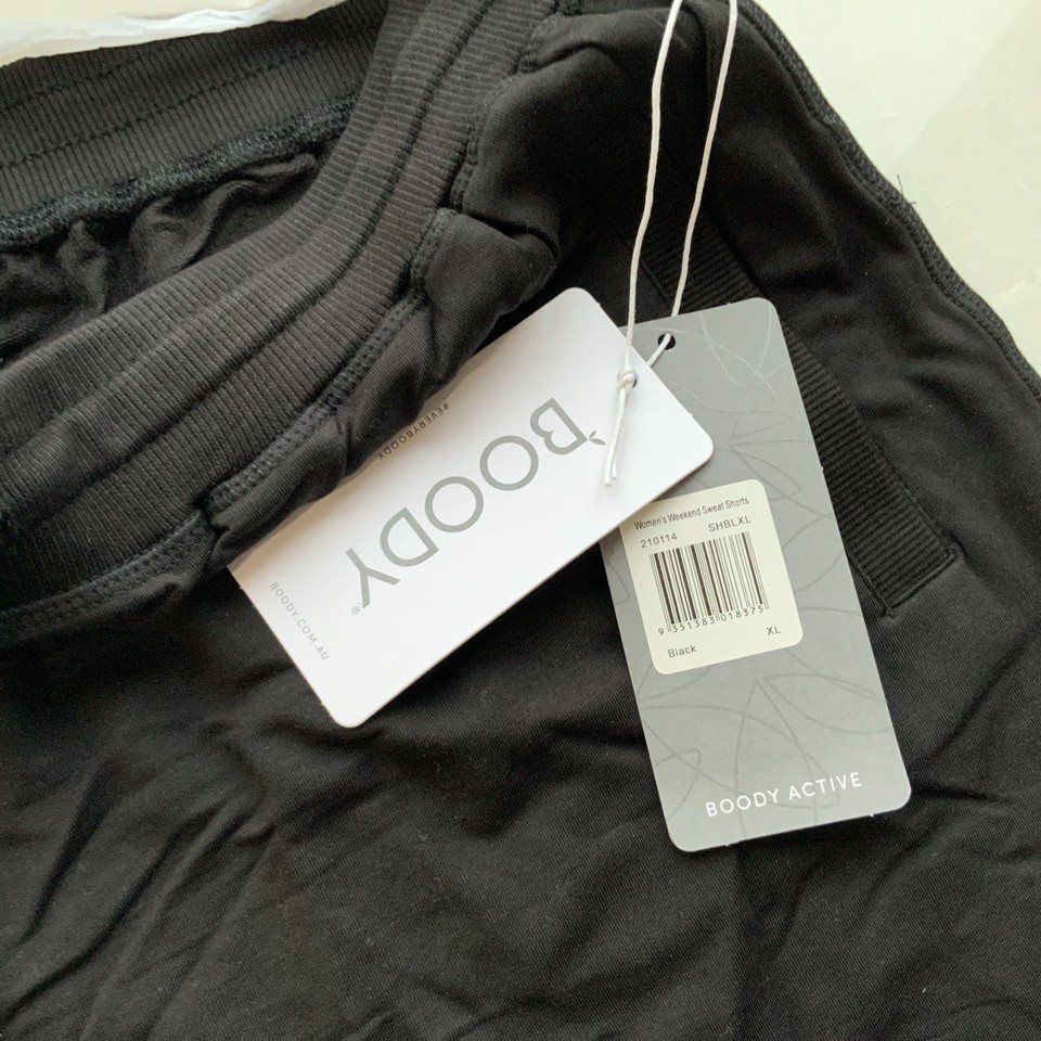 Boody Women's Weekend Sweat Shorts XL - BLACK | eBay UK