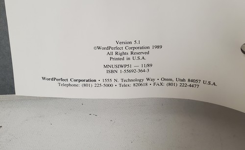 Vintage IBM Word Perfect Version 5.1 Reference Manual 1989 | eBay