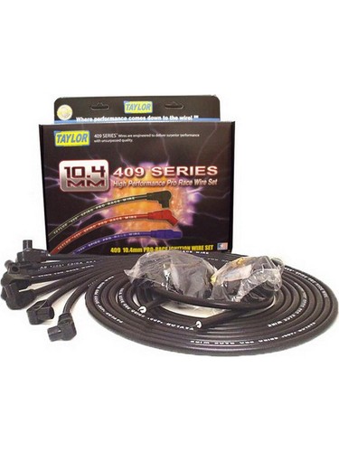 Taylor/Vertex Spark Plug Wire Set 409 Pro Race Spiral Core 10.4 mm Blac ...