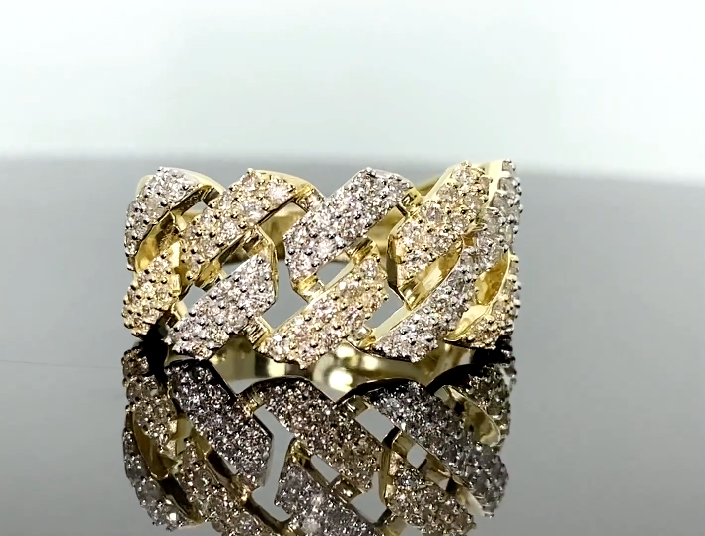 10K SOLID YELLOW GOLD 1.50 CARAT REAL DIAMOND CUBAN LINK ENGAGEMENT ...