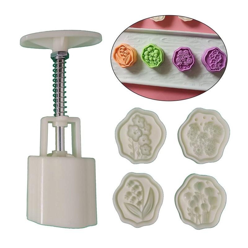 Mooncake Stamps Flower DIY Baking Mold Pastry Tool for Mid-Autumn ...