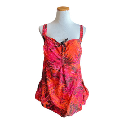 NWT Womens Plus Septangle Burnt Orange & Pink Tankini Swin Bathing Suit ...