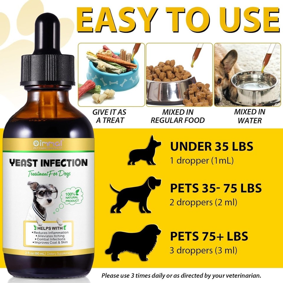 Natural Yeast Infection Treatment for Dogs, Dog Allergy Relief, Skin ...