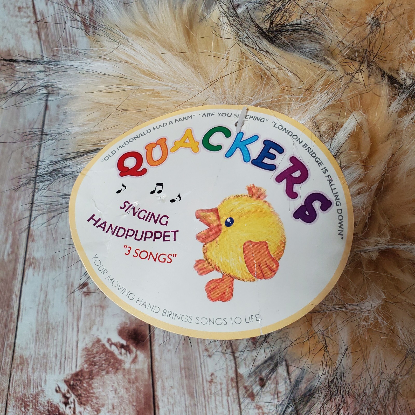 Quackers Singing Hand Puppet Fuzzy Duck Chick Plush Stuffed Animal ...