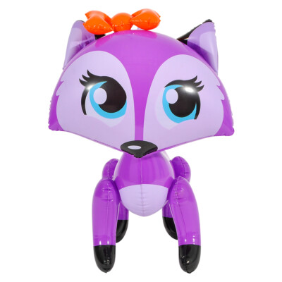 24" Purple Bowed Fox Inflatable - Lady Fox Inflate Blow Up Toy Party ...