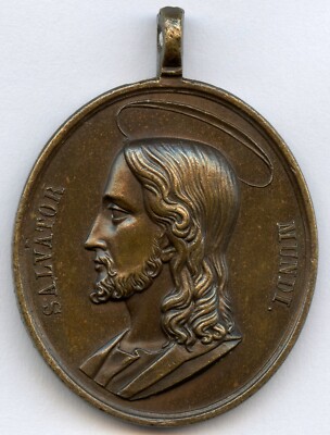 France Religious Jesus Salvator Mundi Mary Mater Pendant Medal 38x28mm ...