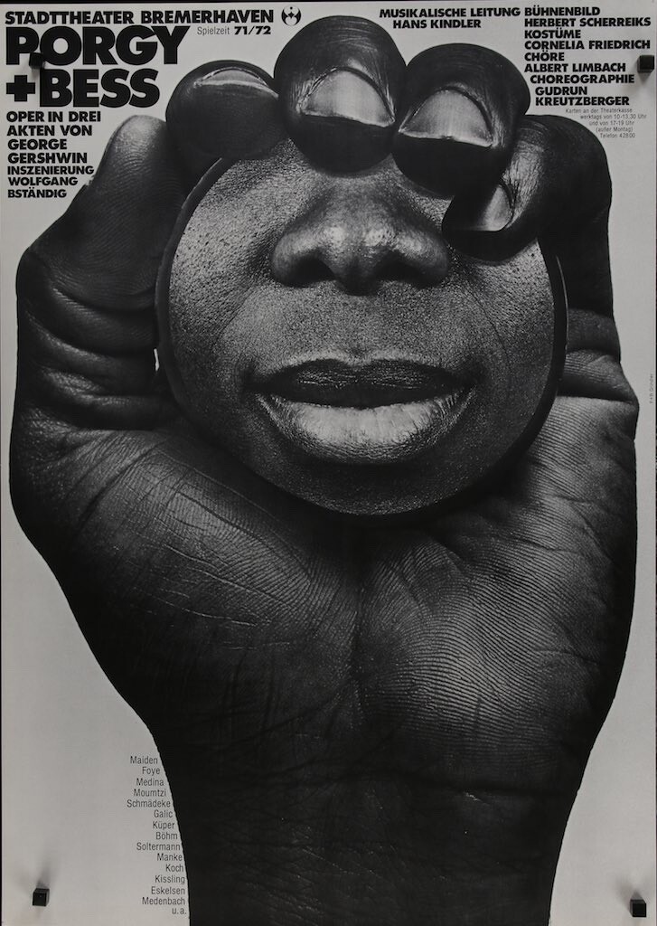 PORGY AND BESS vintage German A1 opera poster GERSCHWIN 1971 GRINDLER ...