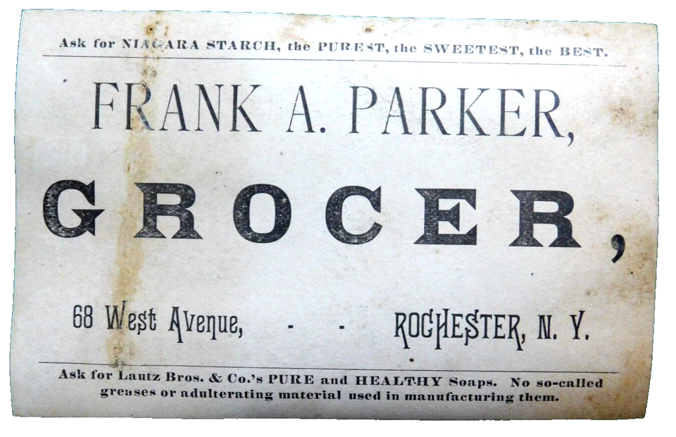 1870s-80s Lovely Girl Box Niagara Starch Frank A Parker Rochester NY ...