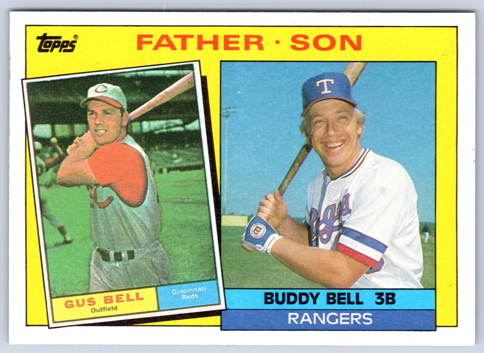 GUS BELL AND BUDDY BELL / FATHER & SON 1985 TOPPS 85 NO 131 NRMINT+ ...