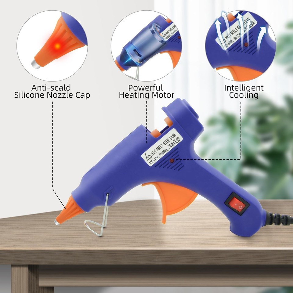 Hot Glue Gun Kit, Mini Melt for Crafts with 30 Blue+case | eBay