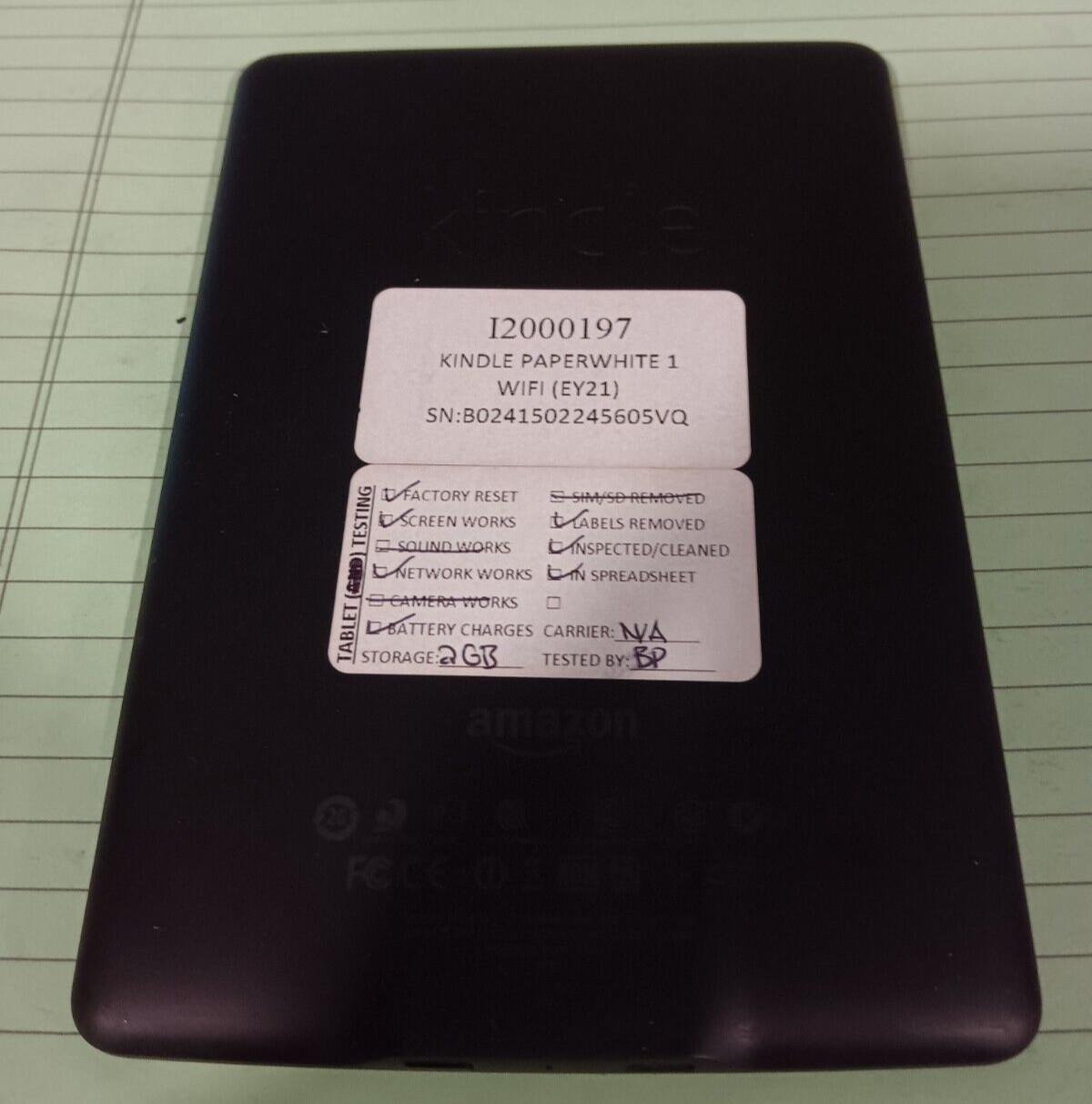 Amazon Kindle Paperwhite 1 EY21 Generation eReader 3g