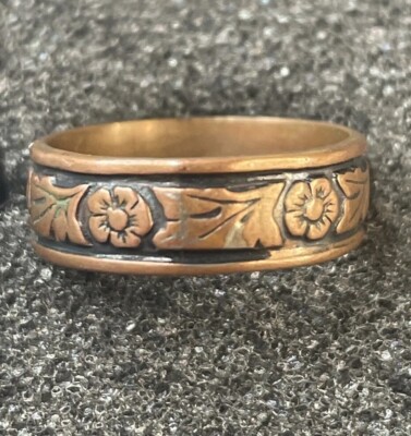 Vintage Wheeler Manufacturing Sz. 5.5 Engraved Copper Band | eBay