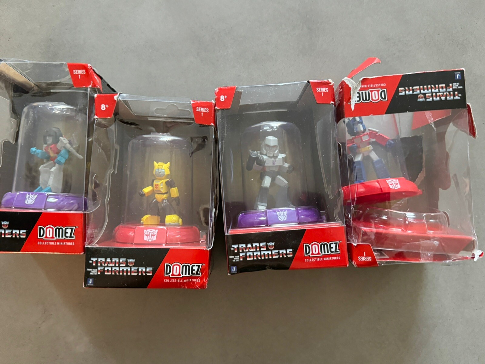 4 Lot Domez Series 1 Transformers Optimus Prime Megatron Bumblebee Mini ...