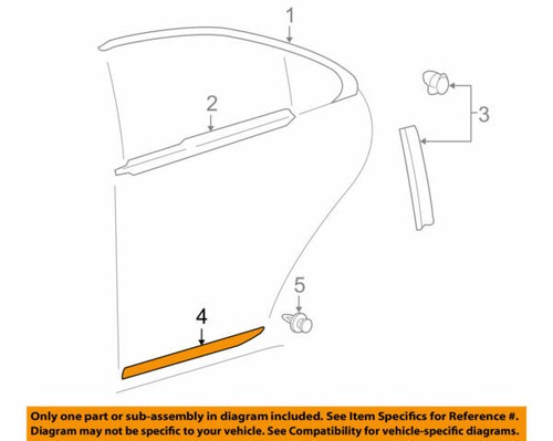 75075-33151-C0 Toyota Moulding, rear door outside, lower rh ...