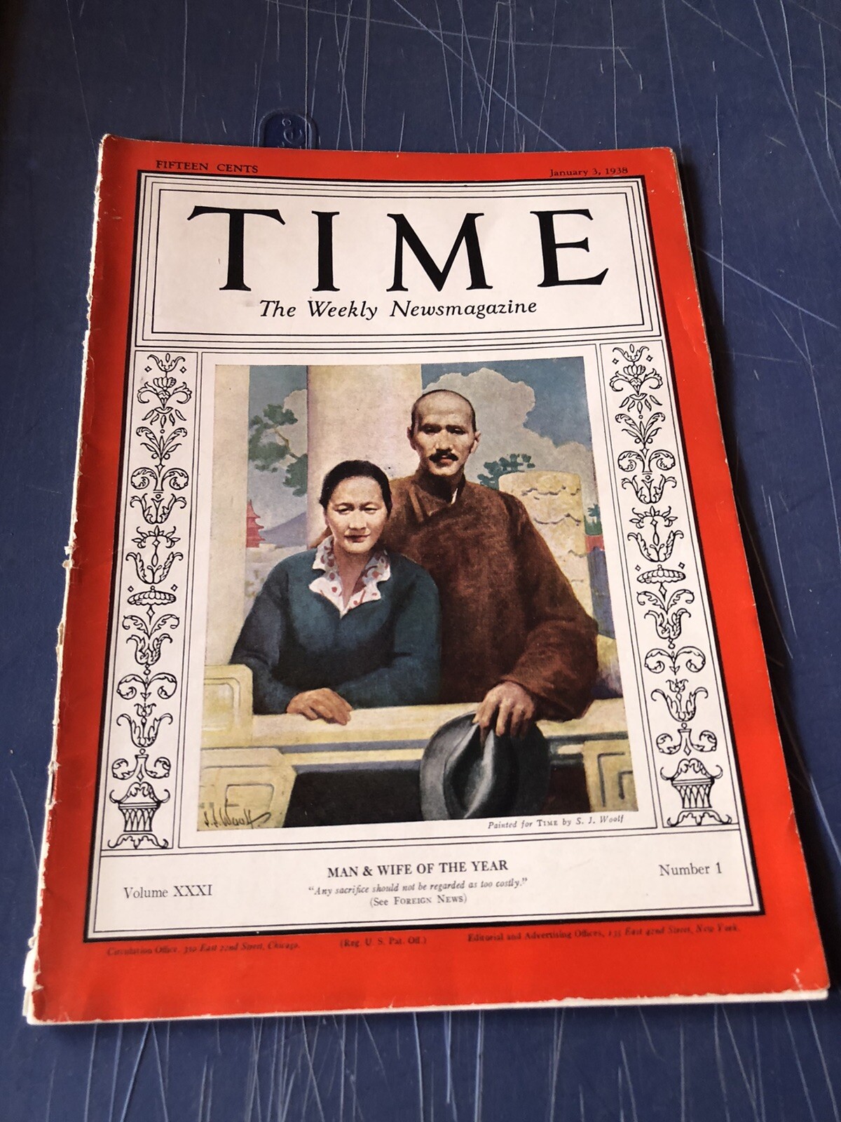 Magazine Time China Chiang Kai Shek Soong Mei Ling Manchuria January 3 ...