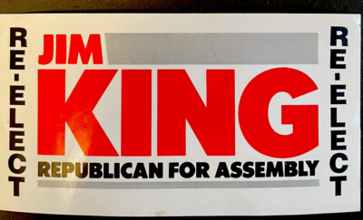 Re-Elect Jim King Republican for Assembly (NY State) - Rare Bumper ...