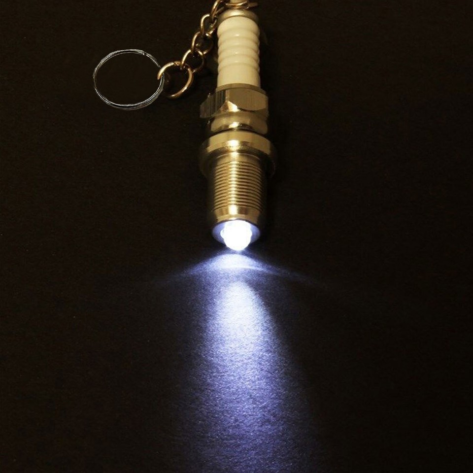 LED Flashlight for Key Chain for Spark Plug Shaped Car Parts Camping ...
