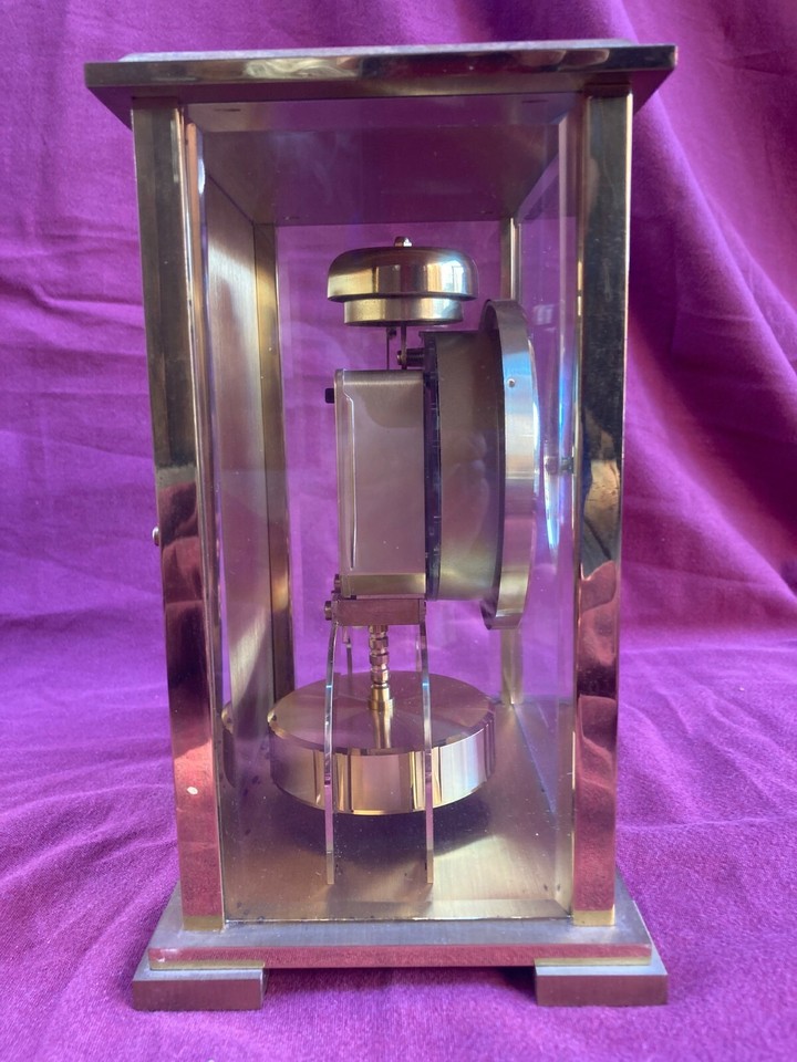 1982 Bucherer Solid Brass Quartz Pendulum Table Clock | eBay