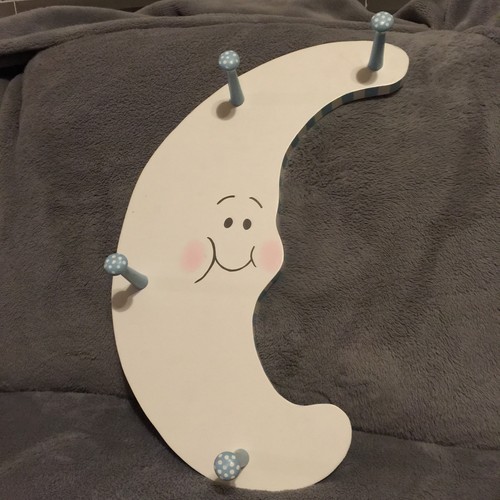 Pastel Nursery BABY MOON Coat Hooks Hat Rack Little Boy or Girl *GIFT ...