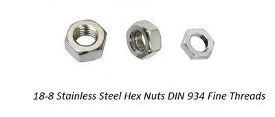 18-8 Stainless Steel, Metric Fine Thread Hex Nuts RH, M36 x 1.5 x 29 mm ...