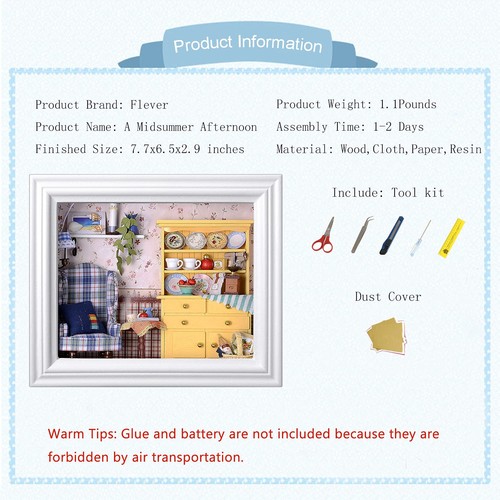 Flever Dollhouse Miniature DIY House Kit Creative Room with Furniture ...