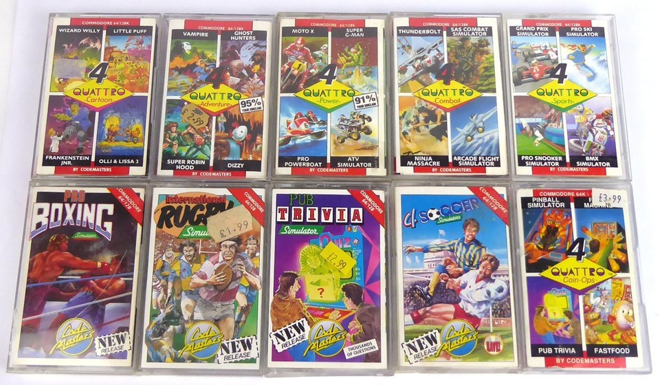 Commodore 64 C64 Spiel -- 10 CODEMASTERS TAPES, 28 Spiele -- | eBay