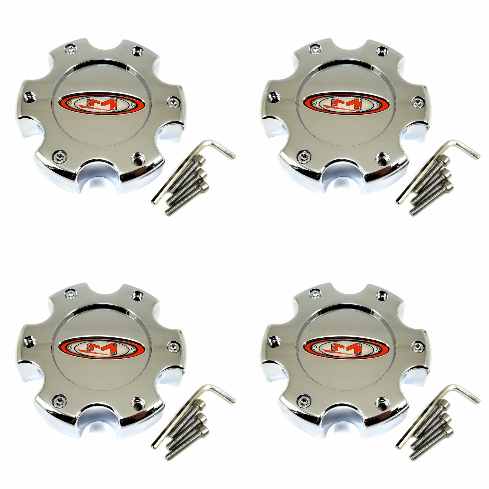 4 Moto Metal Chrome Wheel Center Hub Caps for 6x5.5 6x139.7 MO956 MO955 ...