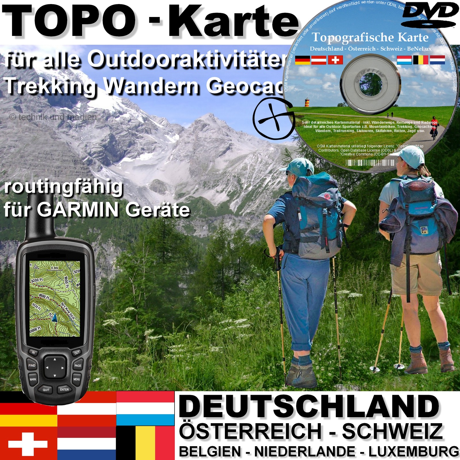 TOPO Karte GARMIN Edge GPS Oregon D A CH Geocaching Trekking Biking ...