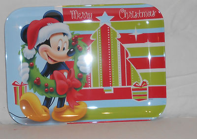 DISNEY MICKEY MOUSE PLASTIC SERVING TRAY CHRISTMAS 9 1/4 X 12 1/4 ...
