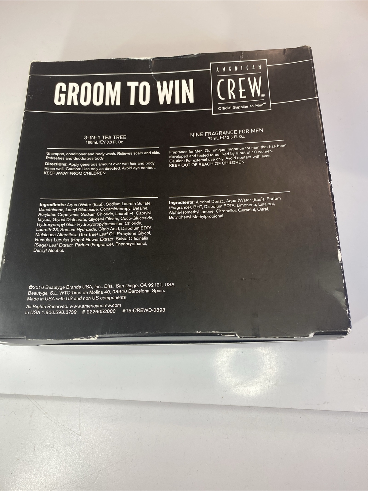 American Crew Nine Cologne For Men 2.5 Oz. 3 In 1 Tea Tree . RARE ...