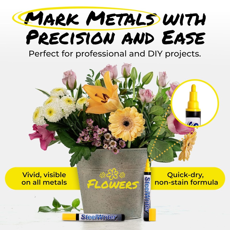 Metal Marking Paint Pen Industrial Marker For Writing & Drawing On ...
