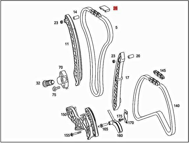 MERCEDES Mercedes-Benz OEM 03-05 C230-engine Timing Chain Guide ...