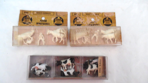 Merten 2407 Cattle & 2-AHM Ranch Animals Cattle, Horse w/ Cowboy, HO ...