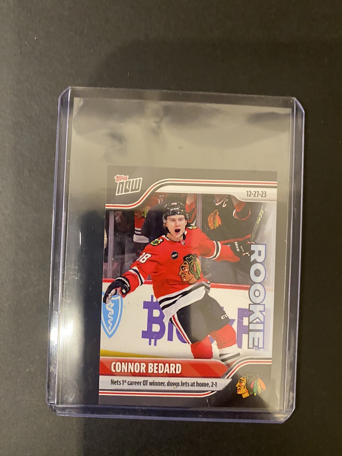🚨🏒🌟2023/24 TOPPS NOW NHL STICKER ROOKIE 72 CONNOR BEDARD OVERTIME GOAL ...