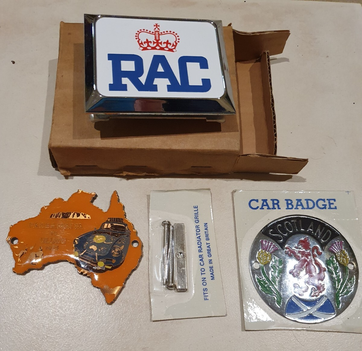 3 Old Car Badges - RAC, Scotland, Porsche 356 - New | eBay Australia
