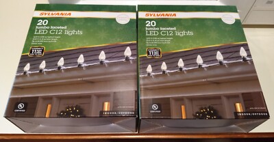 Sylvania 20 Jumbo Faceted C12 String Lights in Warm White 12.67 Feet ...