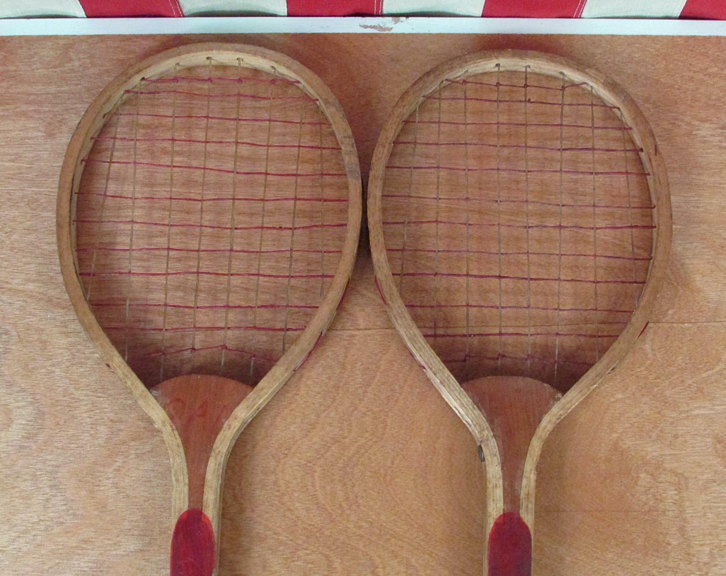 Vintage Pair Antique Wood Tennis Racquets Youth Size early 1900s Great ...