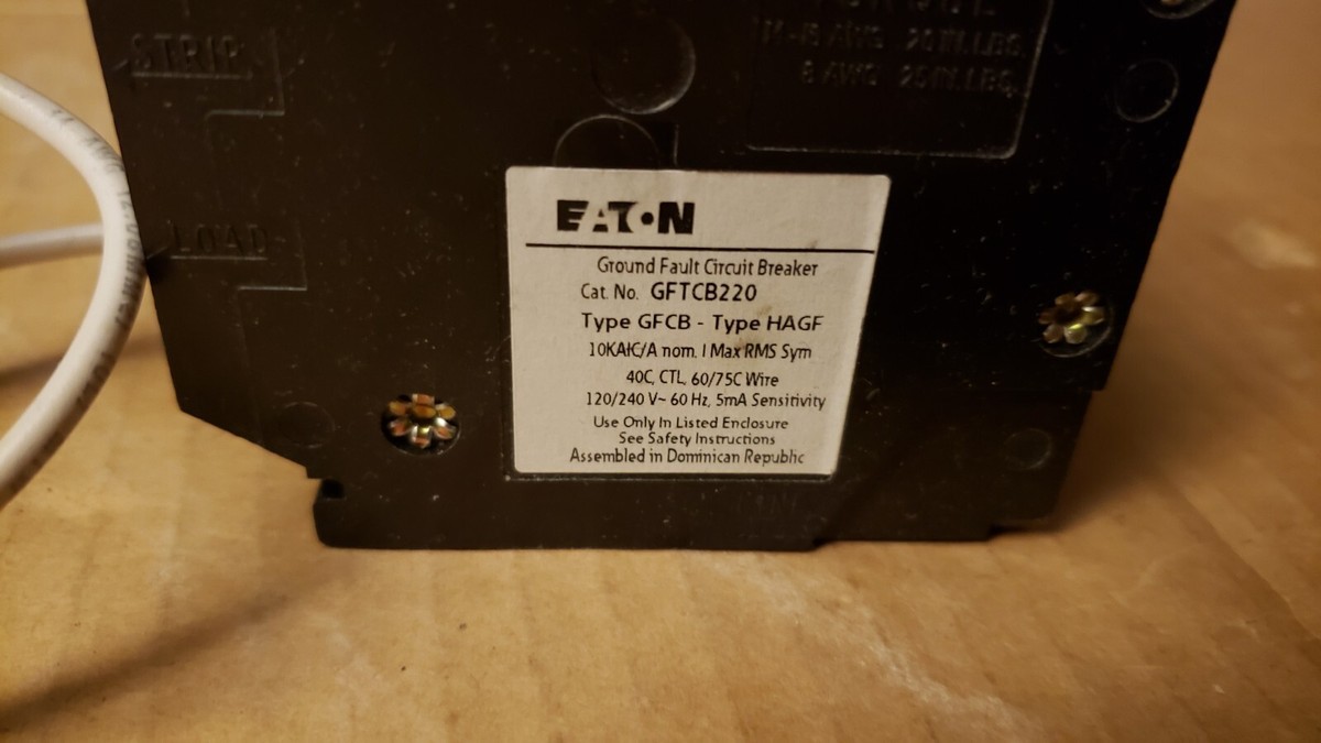 Eaton Cutler Hammer 2-Pole 20-Amp | GFTCB220 | Pool GFCI Circuit Breaker