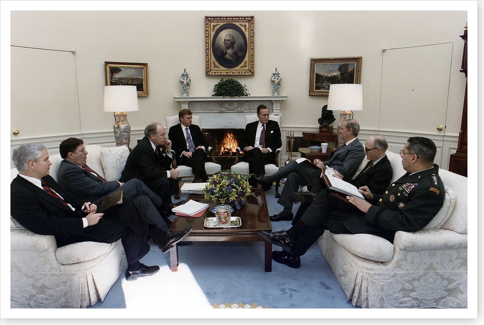 George H. W. Bush With Dan Quayle And General Colin Powell Silver ...