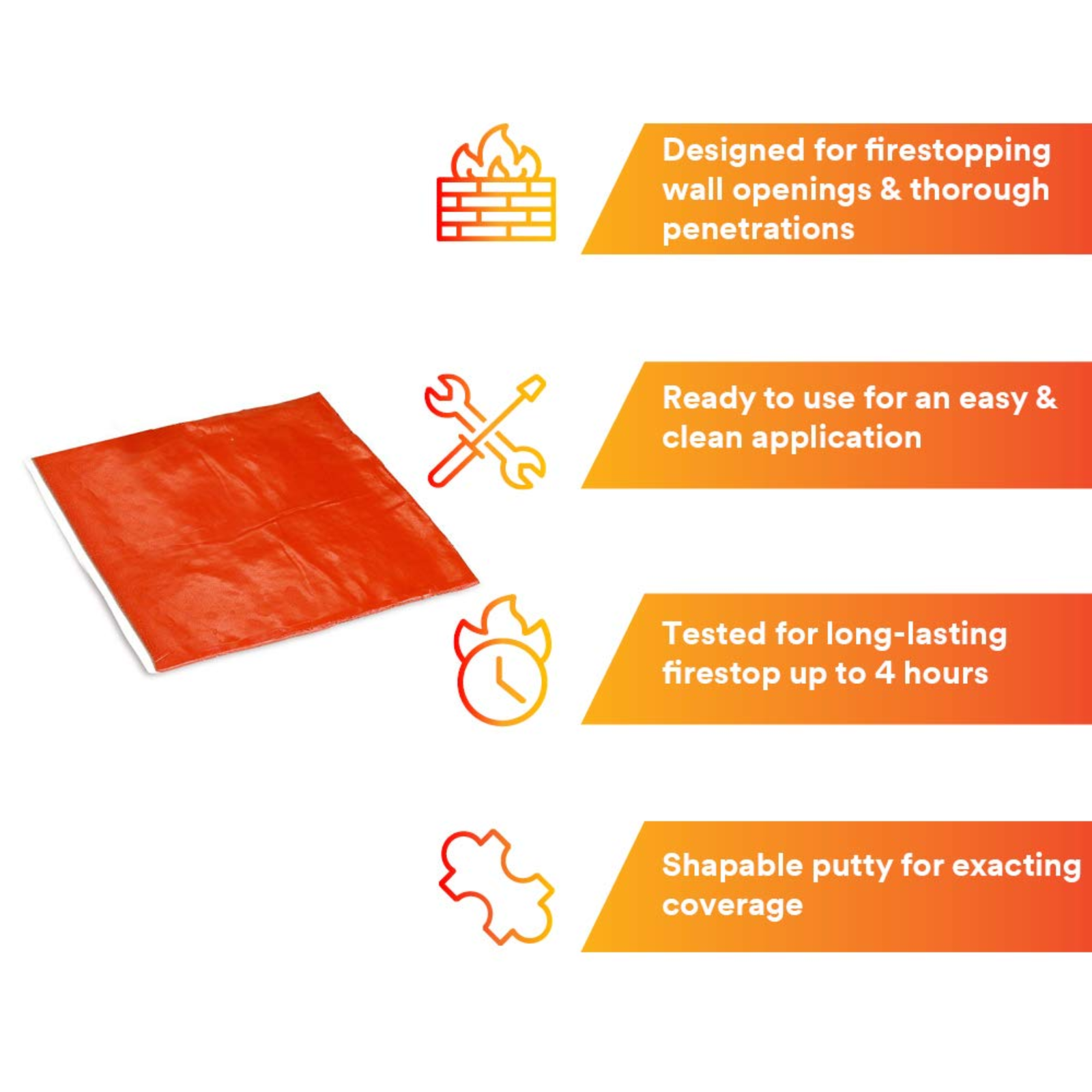 3M Fire Barrier Moldable Putty Pads, Shapeable Firestop Pads 7" x 7 ...