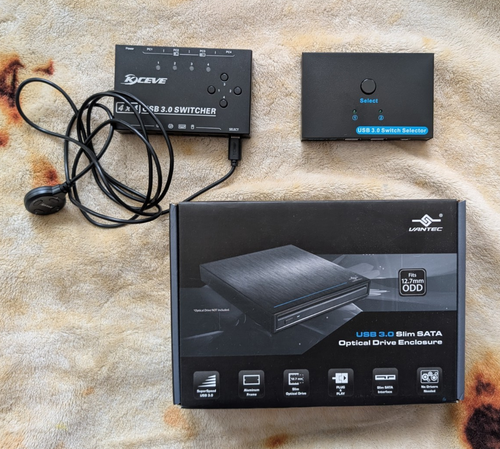 Lot of 3 USB 3.0 Switcher: Vantec SATA Optical Drive Enclosure, KCEVE ...
