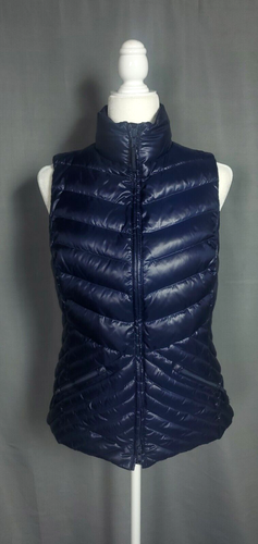 Talbots Vest Womens S Navy Down Puffer Vest Glossy Sleeveless Jacket Insulated | eBay