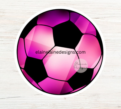 Soccer ball sticker, Soccer stickers, football stickers, pink soccer ...