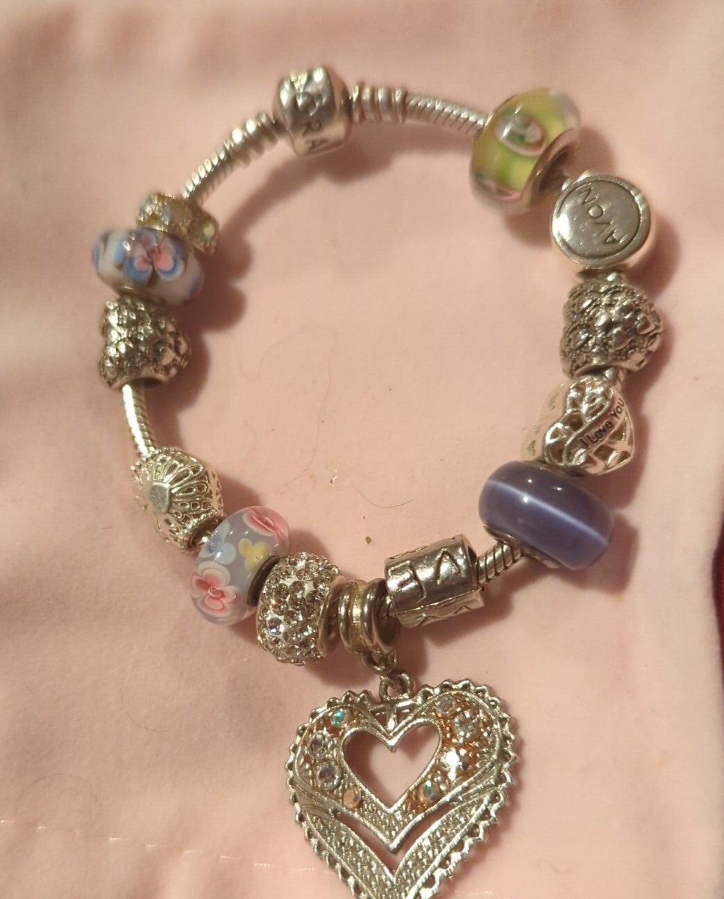 AUTHENTIC PANDORA BARREL Charm Bracelet w/European CHARMS w/Pouch | eBay