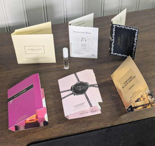 Perfume Sample Lot of 7 Trial Size Spray Vial Ouai Black Orchid Daisy ...