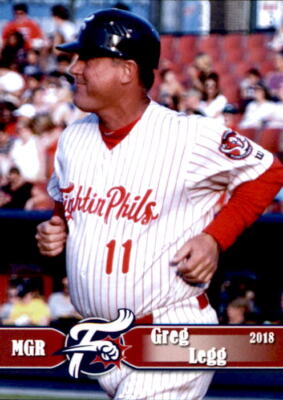 2018 Reading Fightin Phils Grandstand #21 Greg Legg Manager - NM ...