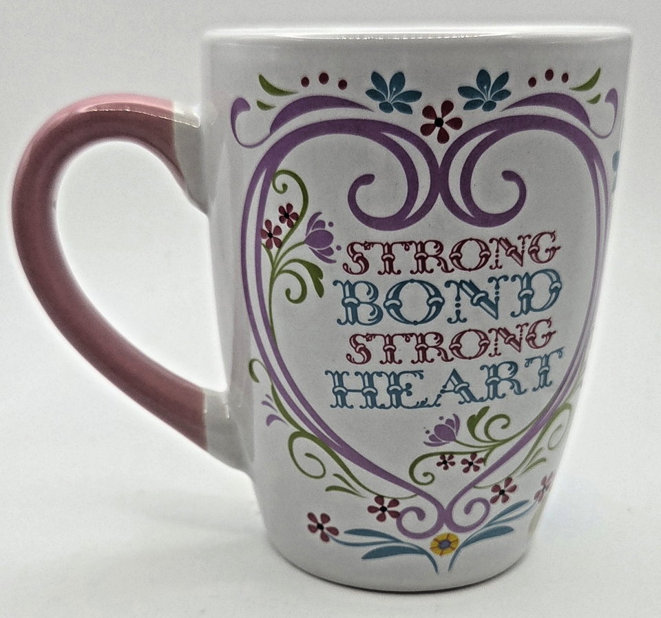 Disney Frozen Elsa and Anna Ceramic Mug Cup Strong Bond Strong Heart | eBay