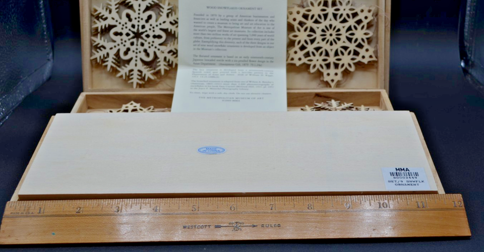 2009 MMA 3 Boxed Set Christmas Wood Snowflake 9 each Ornament Set ...