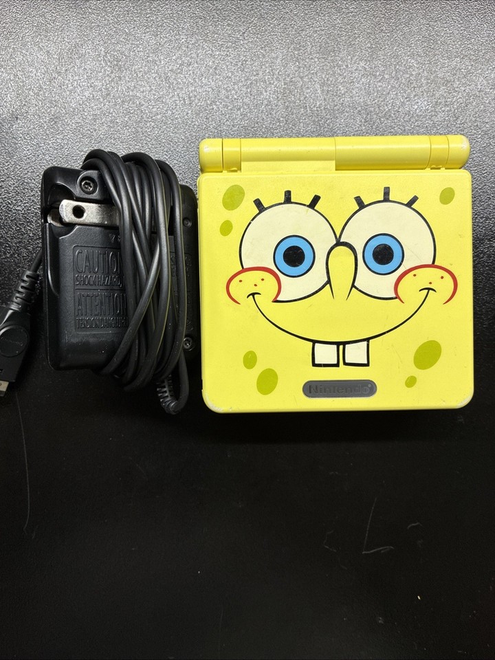 Nintendo Gameboy Advance GBA SP Authentic SpongeBob Edition AGS-101 ...