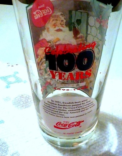 1995 Coca Cola 100 Years of Service Santa Claus Glass good condition | eBay